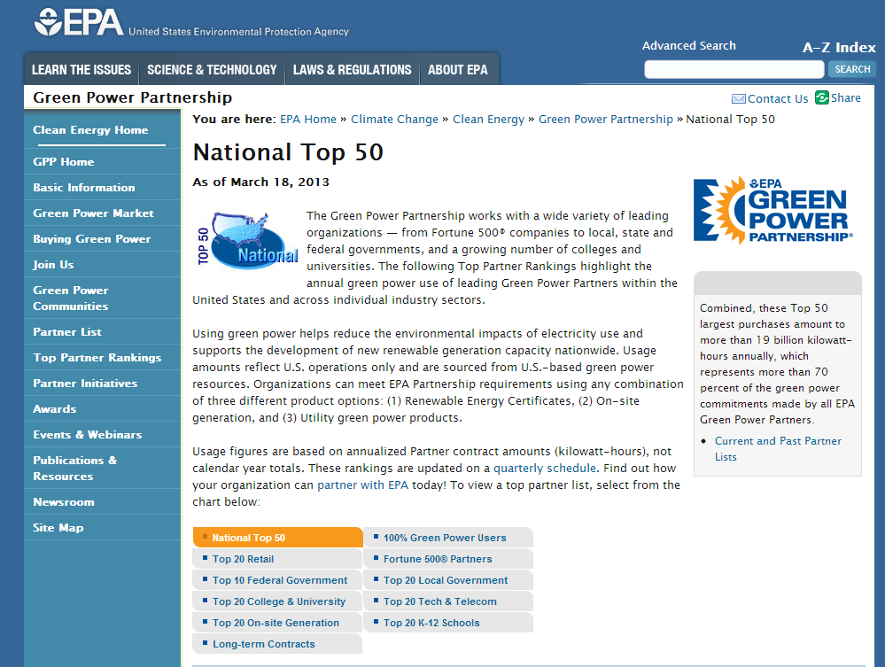 EPA: National Top 50